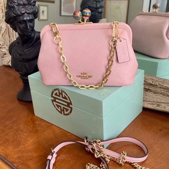 Coach | Bags | Coach Nora Pink Crossbody Clutch Kiss Lock Bag | Poshmark
